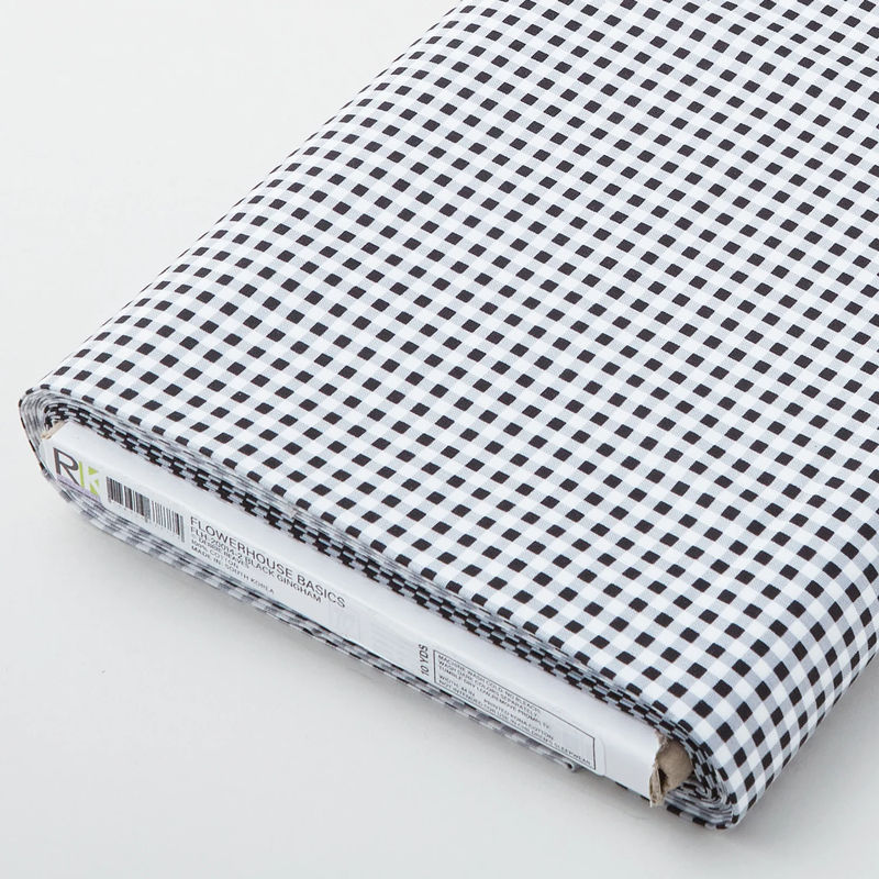 Flowerhouse Basics - Black Gingham 10 Yard Bolt