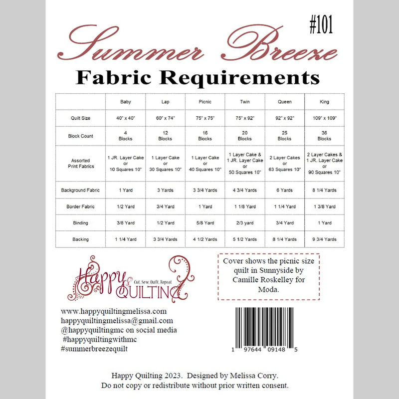 Digital Download - Summer Breeze Quilt Pattern - PATD13008922